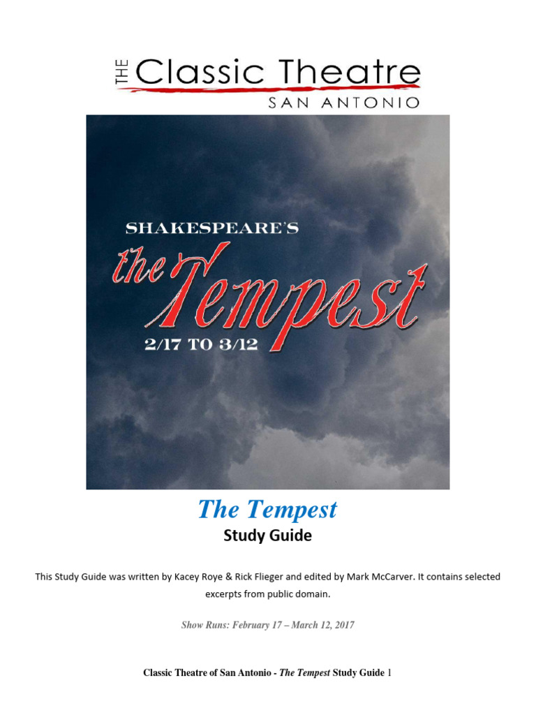 The Tempest Study Guide | Download Free PDF | The Tempest