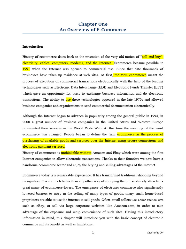 CH-1 Ec | PDF | E Commerce | Electronic Business