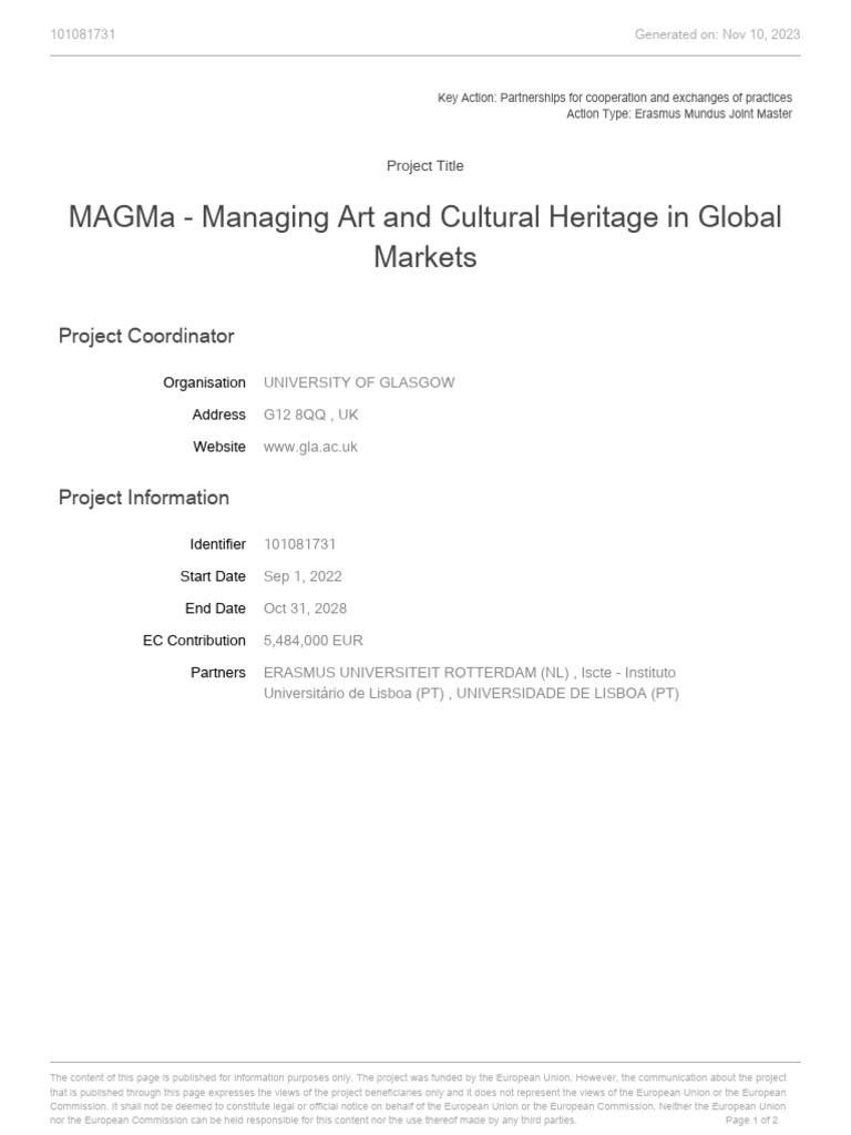 MAGMa - Managing Art and Cultural Heritage in Global Markets | PDF ...