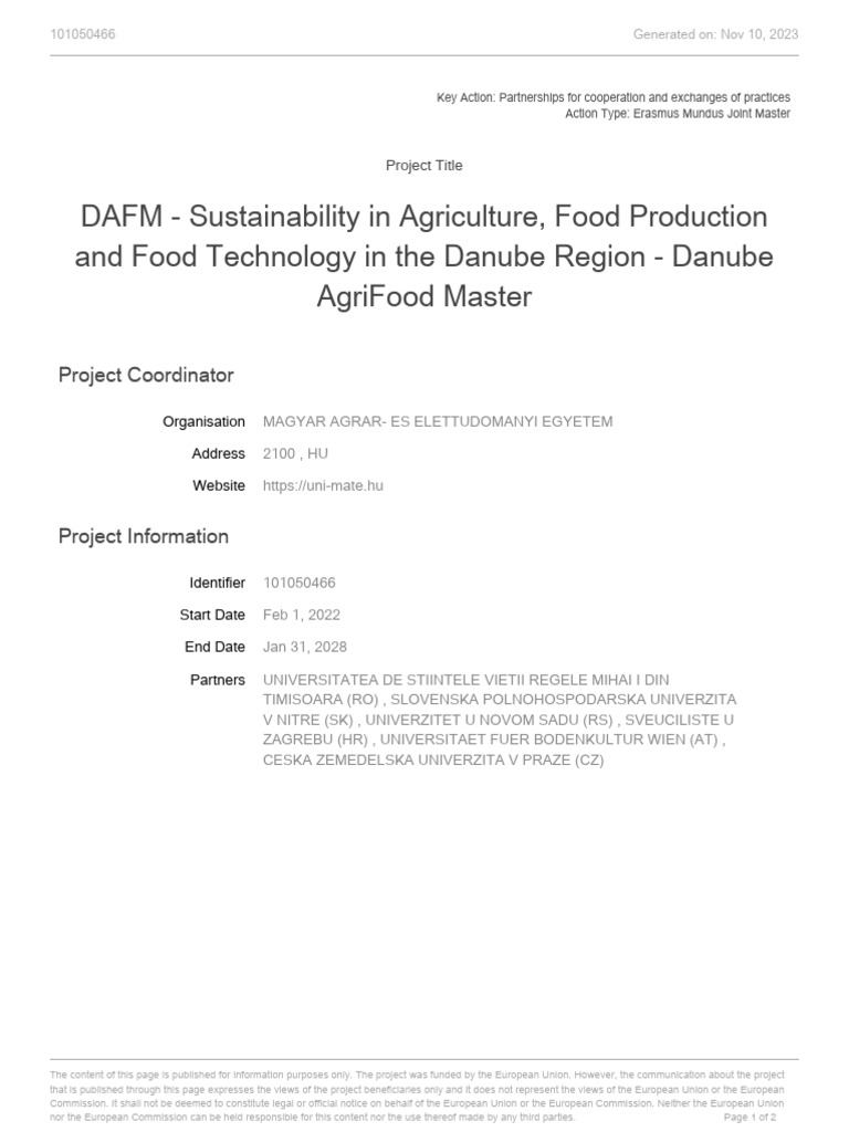 DAFM - Sustainability in Agriculture, Food Production and Food ...