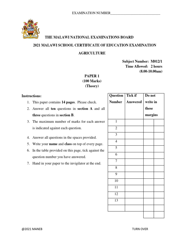 Agriculture Paper 1 | PDF | Soil | Plant Nutrition