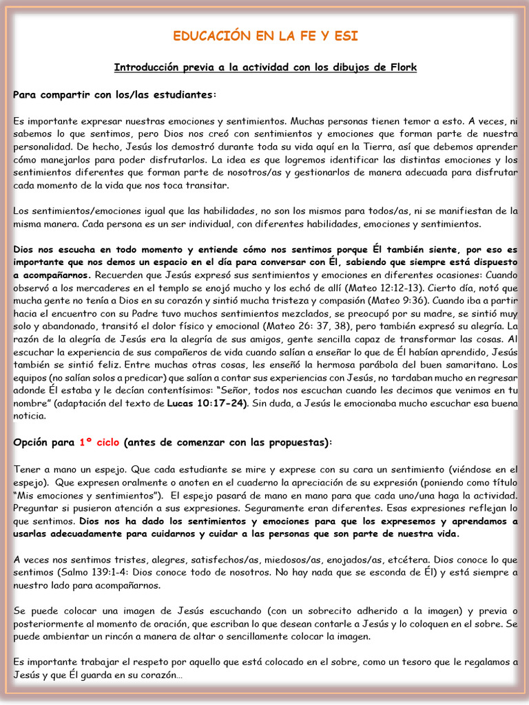 ESI-Ed. en La Fe Con Flork | PDF | Las emociones | Jesús