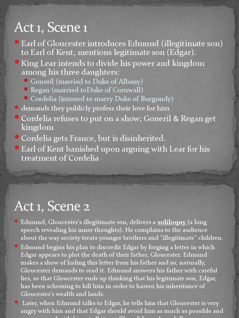 Scene by Scene Powerpoint | PDF | King Lear