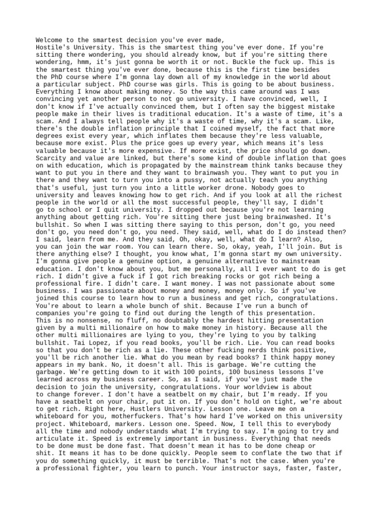 Andrew Tate Business Lessons | PDF | Advertising | Money