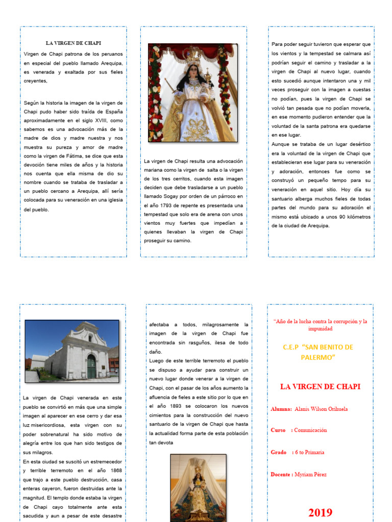 Triptico Virgen de Chapi | PDF