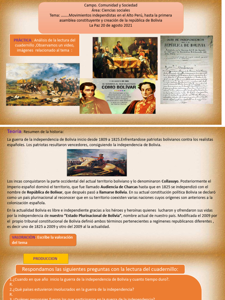 Movimientos Independentistas en Alto Perú | PDF | Bolivia | America latina