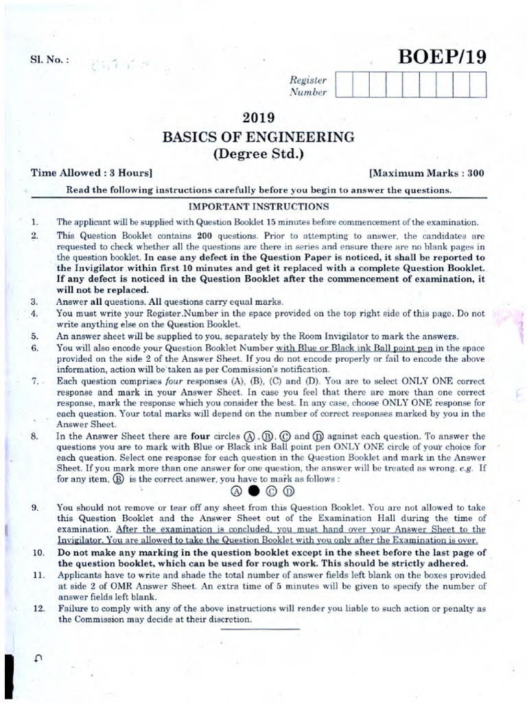 Basics of Engineering (Subject Code) | PDF