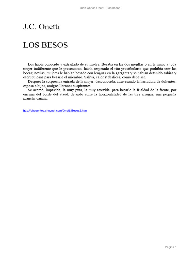 31 Onetti Juan Carlos Los Besos | PDF