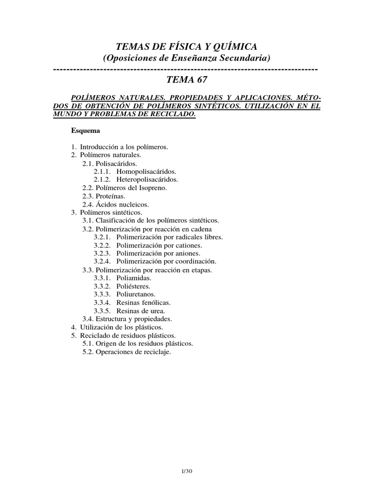 Tema 67y | PDF | Ácidos nucleicos | Polímeros