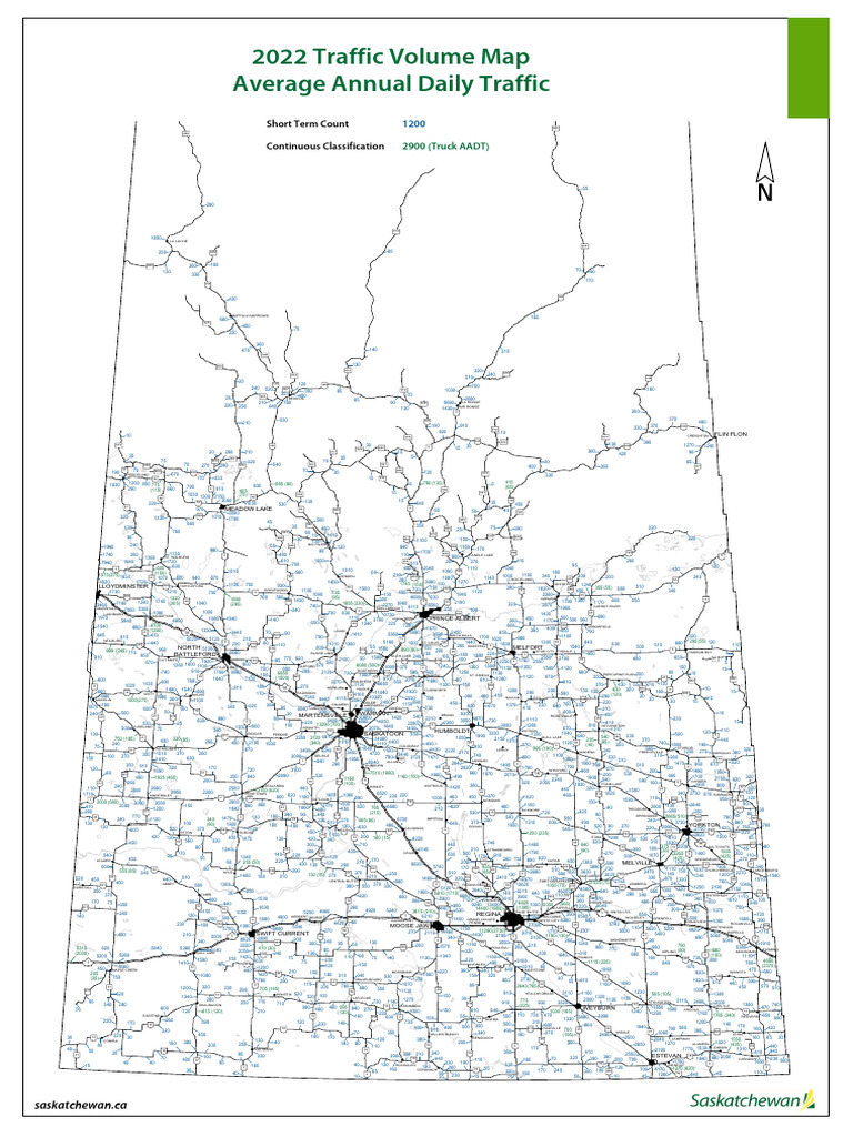 Saskatchewan 2022 Traffic Volume Data | PDF