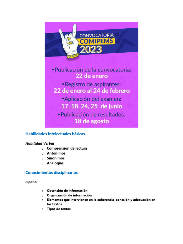 Temas de COMIPEMS | PDF