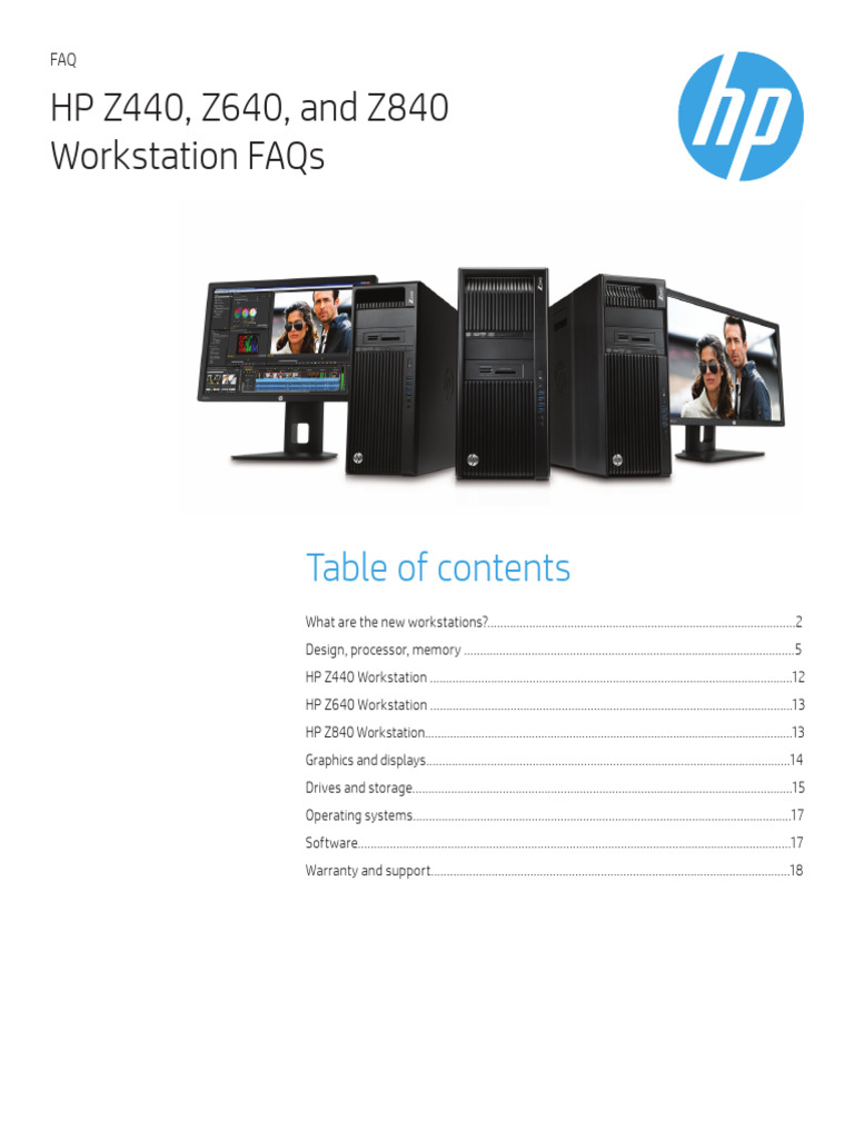 HP Z440, Z640, and Z840 Workstation FAQs | PDF | Workstation | Graphics Processing Unit
