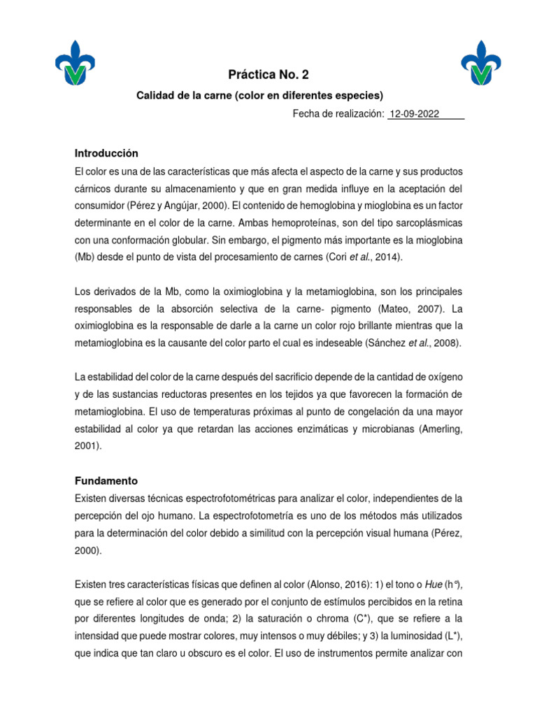 Análisis del Color de Carne por Espectrofotometría | PDF | Color ...