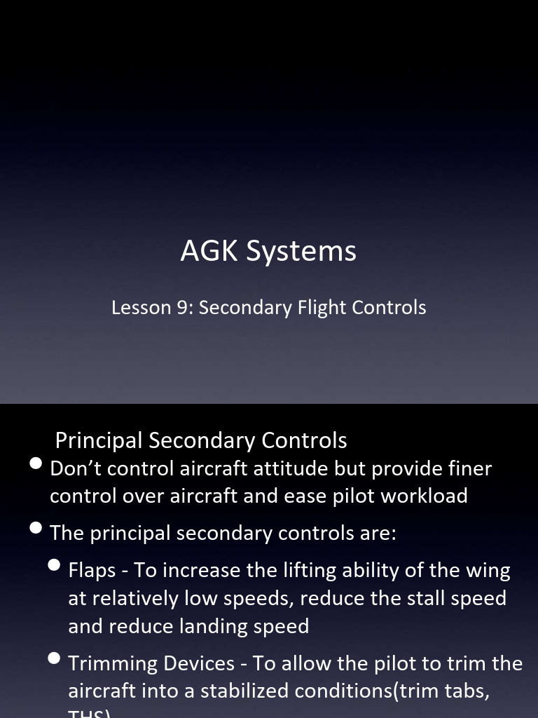 Understanding Secondary Flight Controls | PDF | Flight Control Surfaces ...