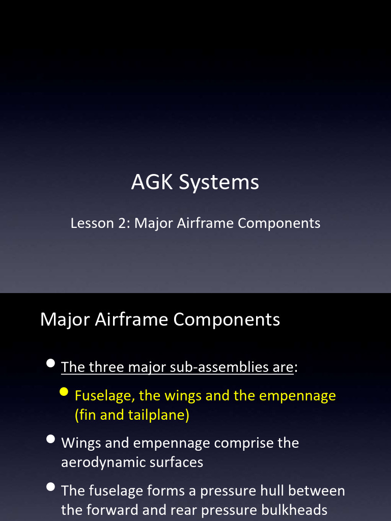 Major Airframe Components Overview | PDF | Fuselage | Spar (Aeronautics)