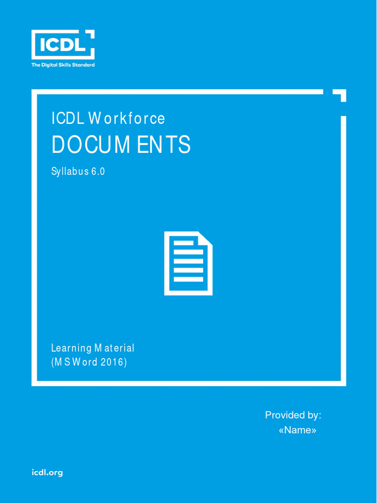 ICDL Documents 2016 6.0 | PDF | Microsoft Word | Computer File