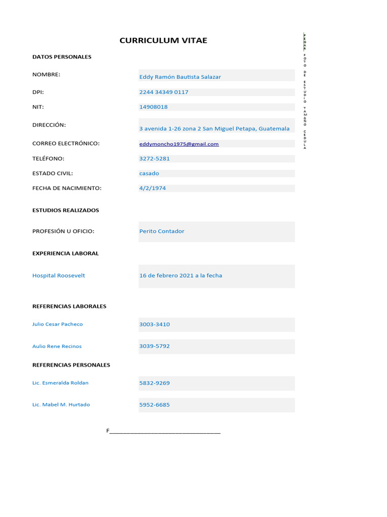 CV Eddy Roosevelt | PDF