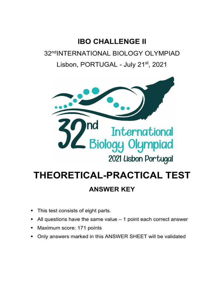 IBO 2021 Challenge Answer Key | PDF | Science & Mathematics | History