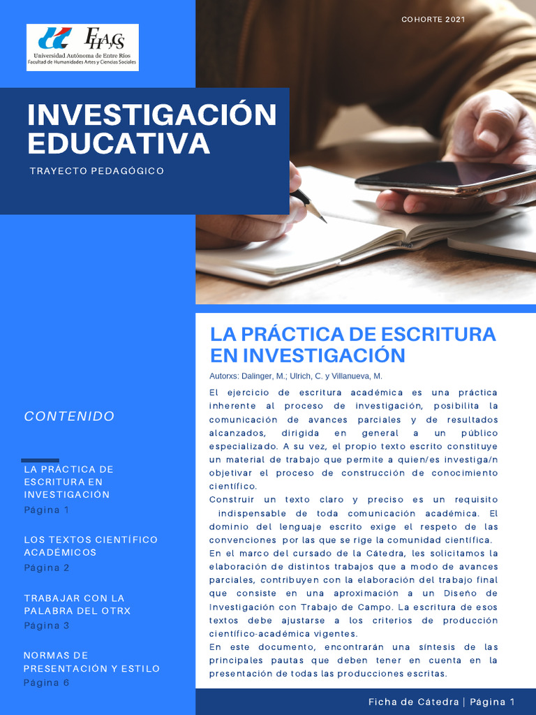 Pautas de Escritura en Investigación Educativa 2021 | PDF ...