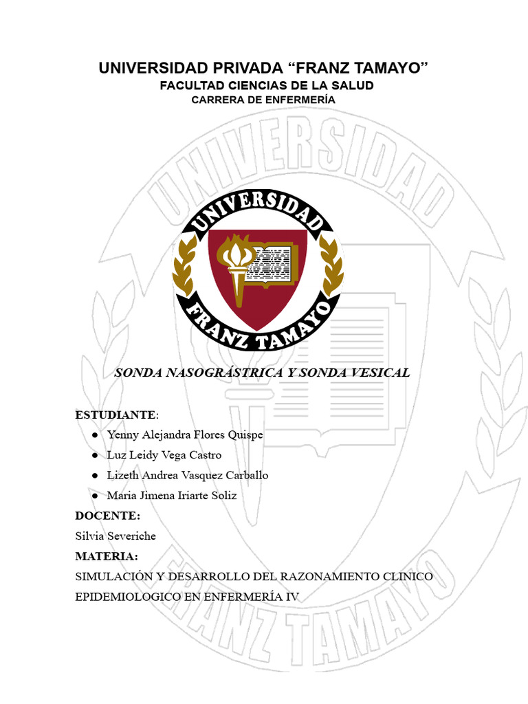 Sonda Nasogastrica Y Vesical 1 2 Descargar Gratis Pdf