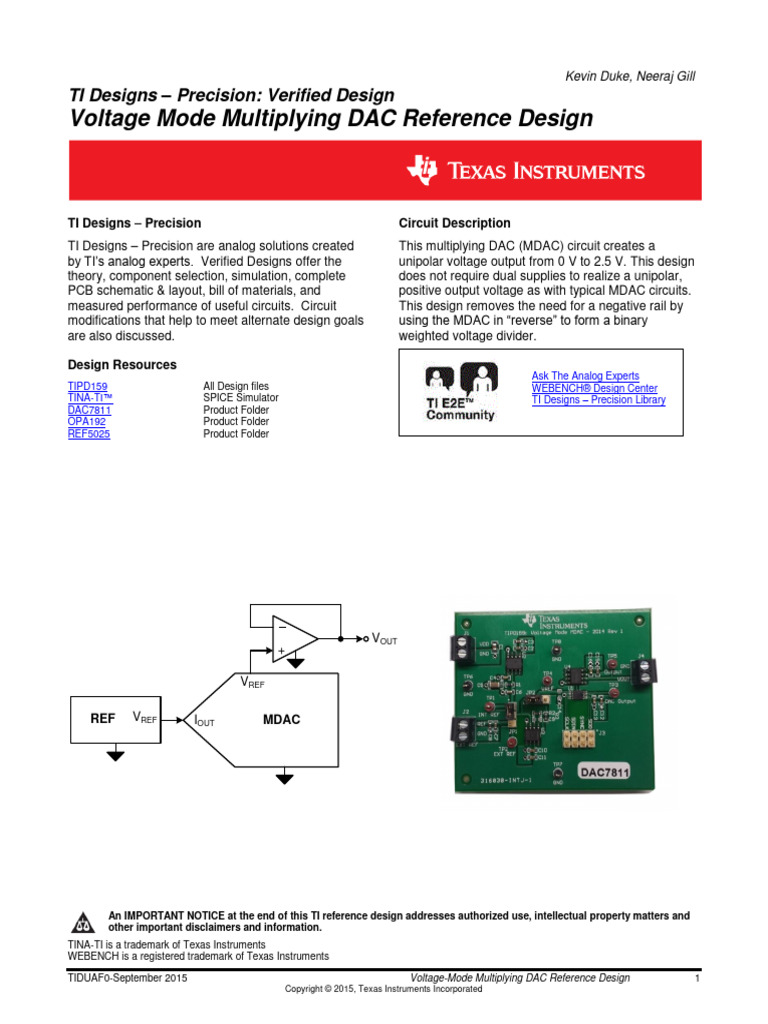 Voltage Mode Multiplying DAC Reference Design | PDF | Amplifier | Mosfet