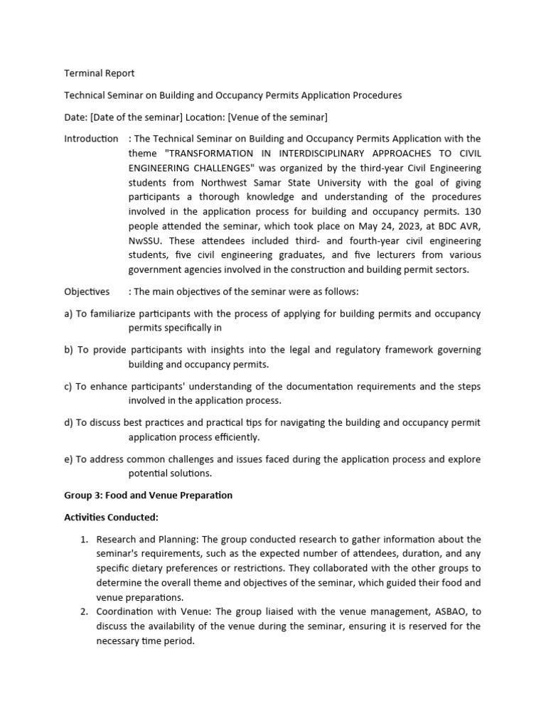 Terminal Report | PDF | Zoning | Fire Safety