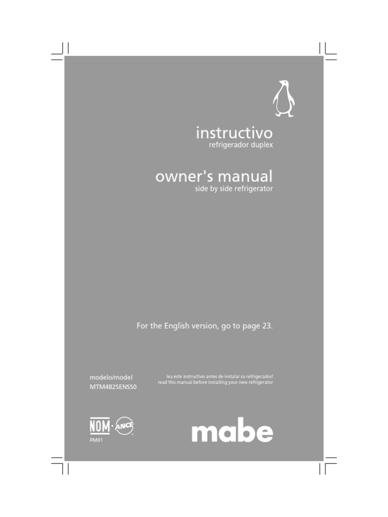Instructivo Refrigerador MTM482SENSS0 | PDF | Refrigerador | Residuos
