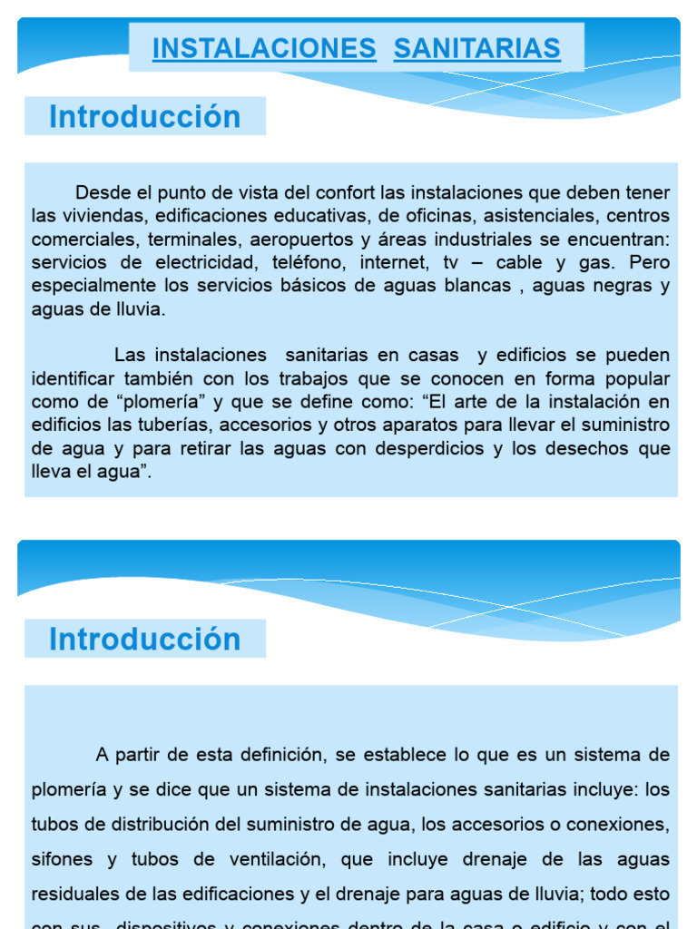 Tema 1 Instalaciones Sanitarias | PDF