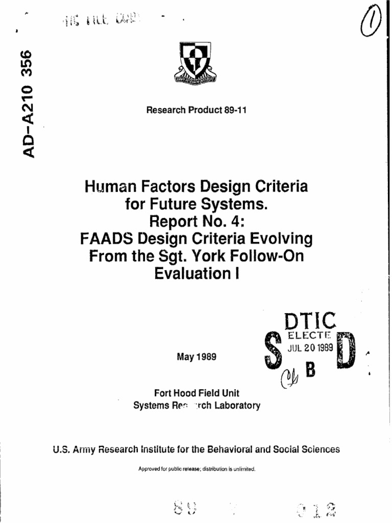 ADA210356 Leasons Learned From DIVAD | PDF | Human Factors And ...