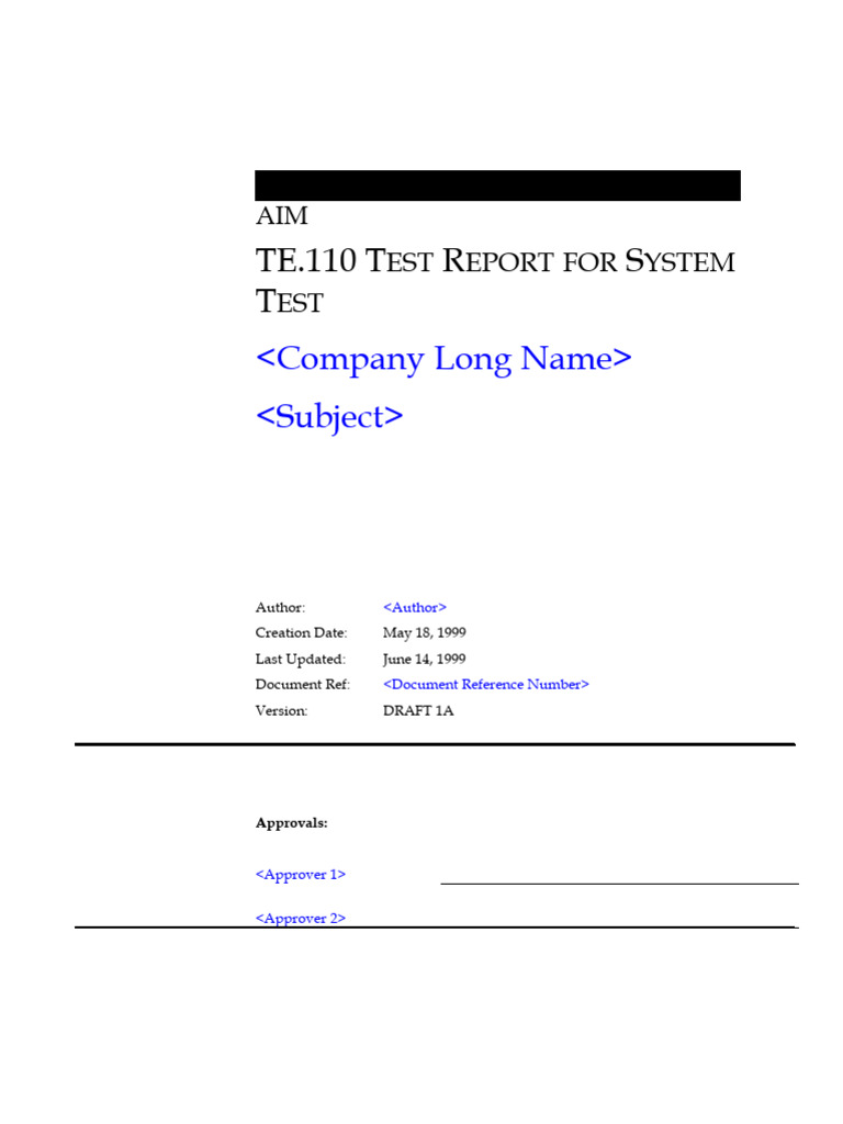 TE.110 System Test Report Summary | PDF | Databases | Operating System