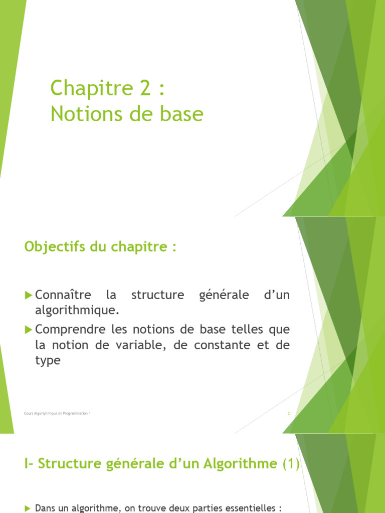Concepts de Base en Algorithmique | PDF | Variable (informatique ...