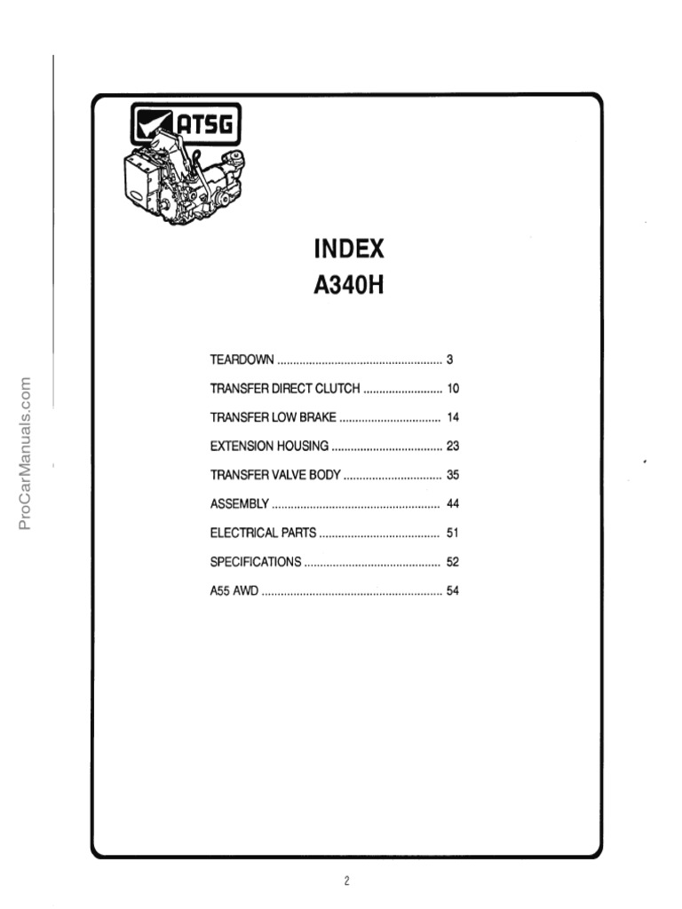 Toyota A340H - ATSG Automatic Transmission Service Group | PDF