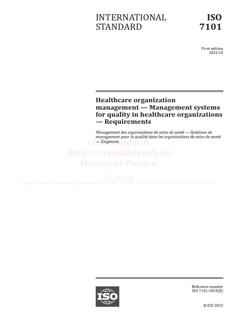 Iso 7101 2023 | PDF | Health Care | Health System
