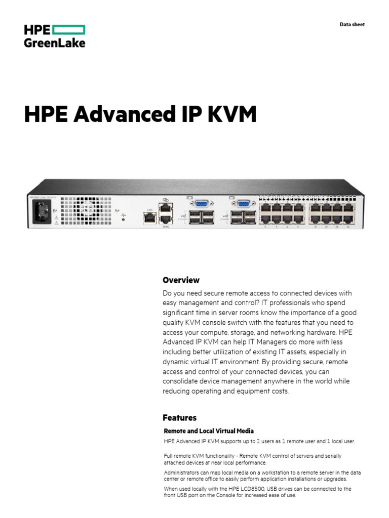 Hpe Advanced Ip Kvm-Psn1010886632usen | PDF | Web Application | Server ...