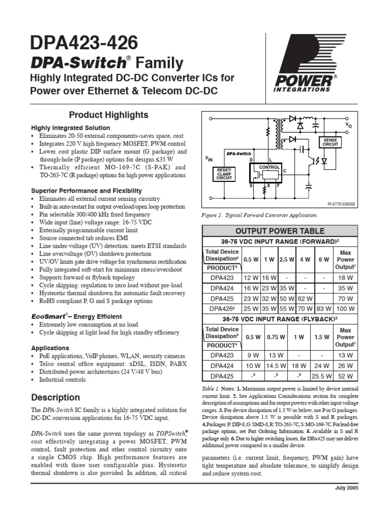 Dpa423 426d3ewf | PDF | Mosfet | Field Effect Transistor