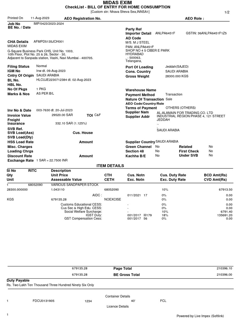 Import CheckList-IMP04232023-2024-11-AUG-2023 - 04 - 21 - PM Revised ...