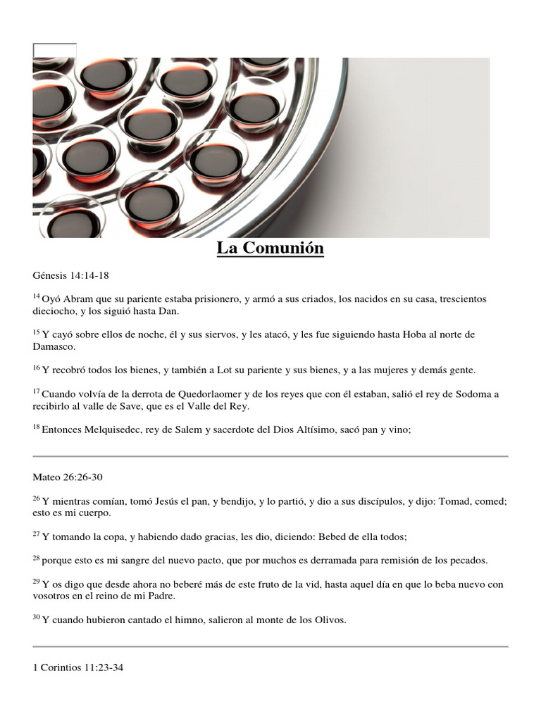 Significado y Poder de la Comunión | PDF | eucaristía | Cristo (título)