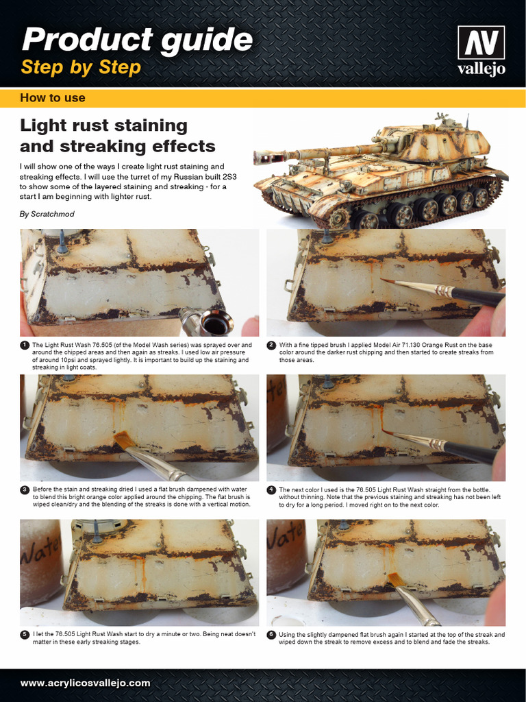 Vallejo Stepbystep Light Rust Staining and Streaking Effects EN | PDF | Rust | Paint