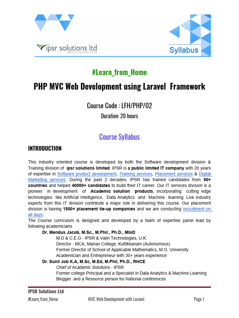 Php Mvc Web Development Using Laravel Pdf World Wide Web Internet 4057
