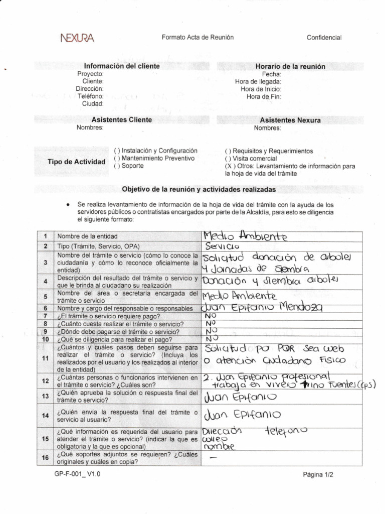 Solicitud Donacion de Arboles Jornadas de Siembra | PDF