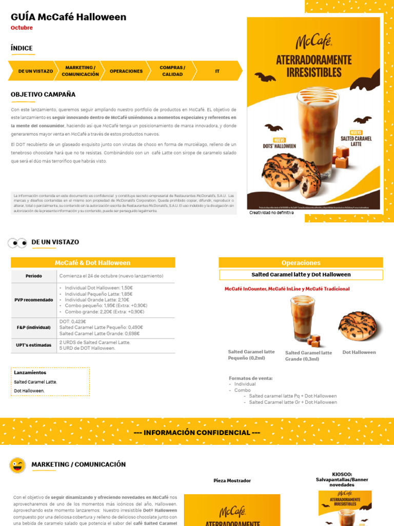 Guía de Campaña McCafé Hallloween - Bebida Salted + Dot Halloween | PDF ...