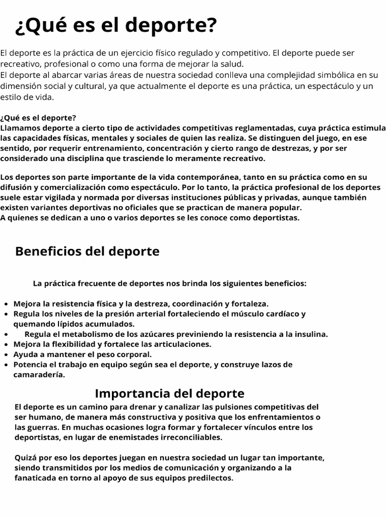 Investigación Deporte | PDF
