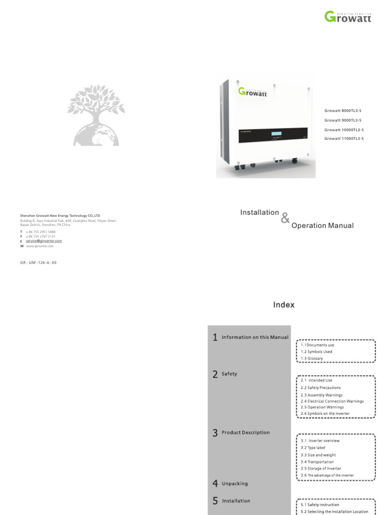 growatt_8000tl3_s_manual | PDF | Power Inverter | Photovoltaics