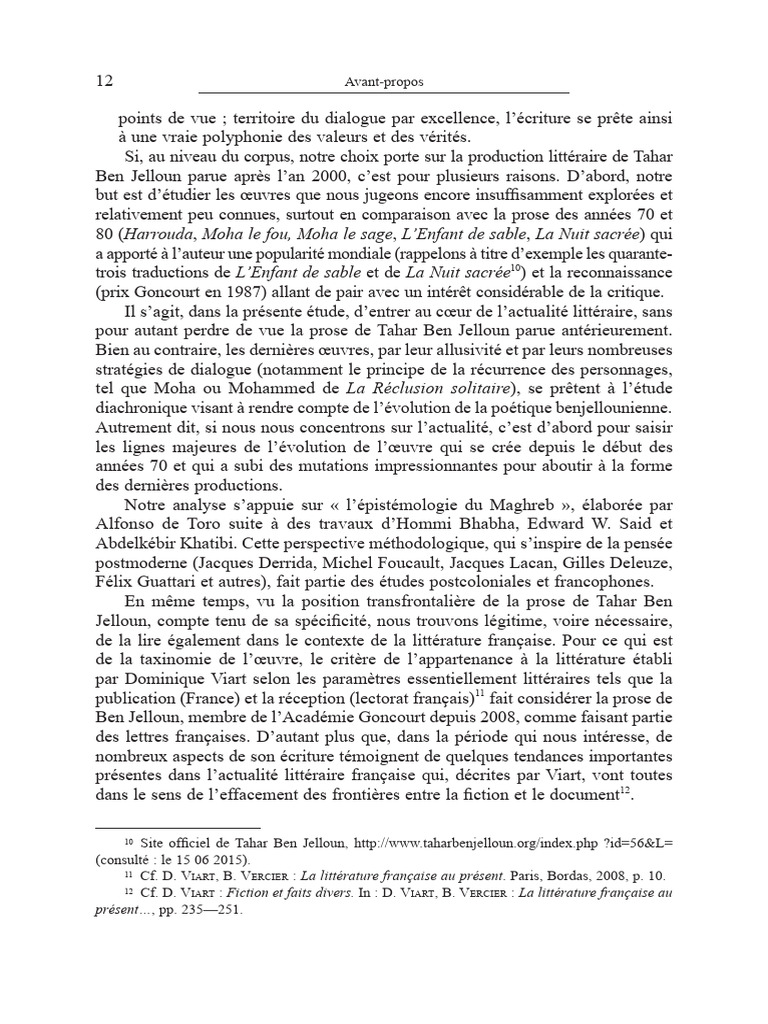 Hybridité de Tahar Part 4 | PDF | Romans | Post-colonialisme