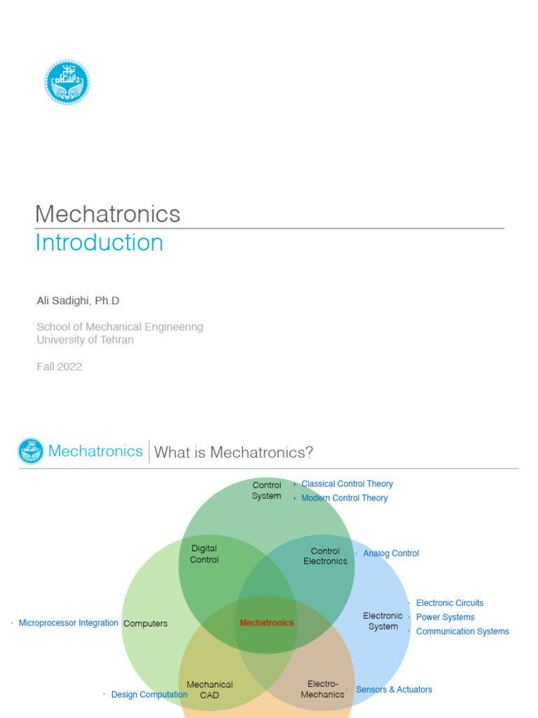 MeTro_lec_01 | PDF | Mechatronics | Actuator