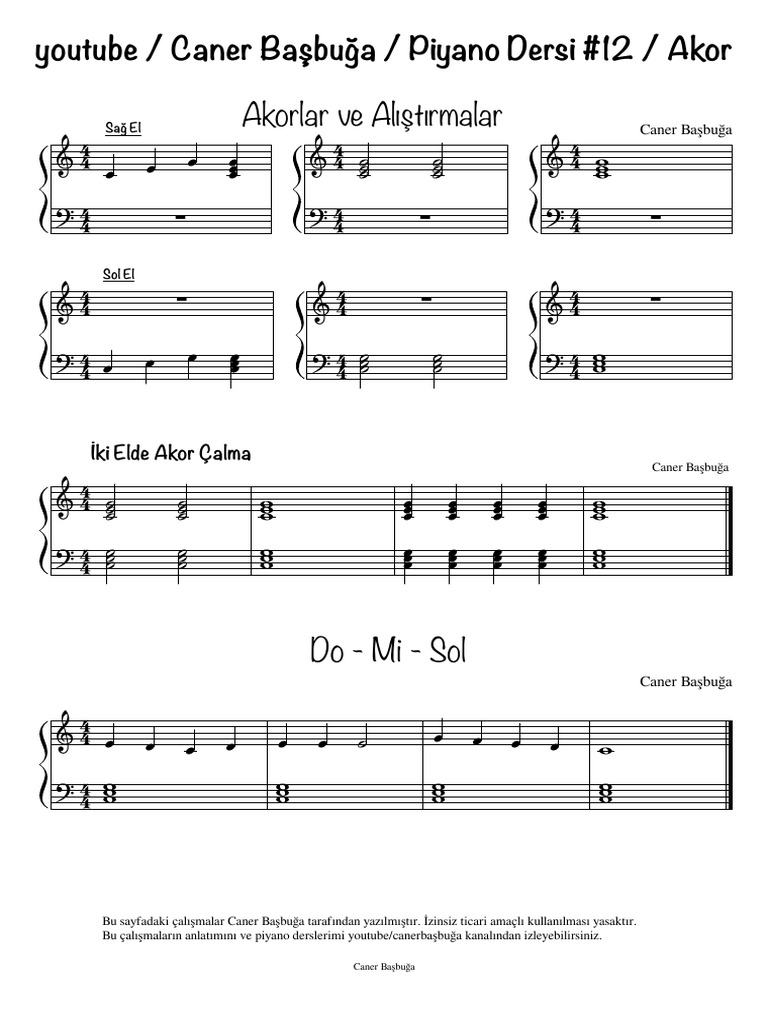 Piyano Dersi12 Caner Başbuğa | PDF