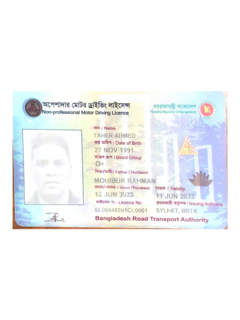 Non-Professional Motor Driving Licence | PDF