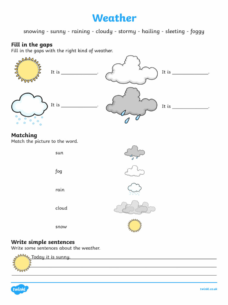 Weather Activity Sheet | PDF