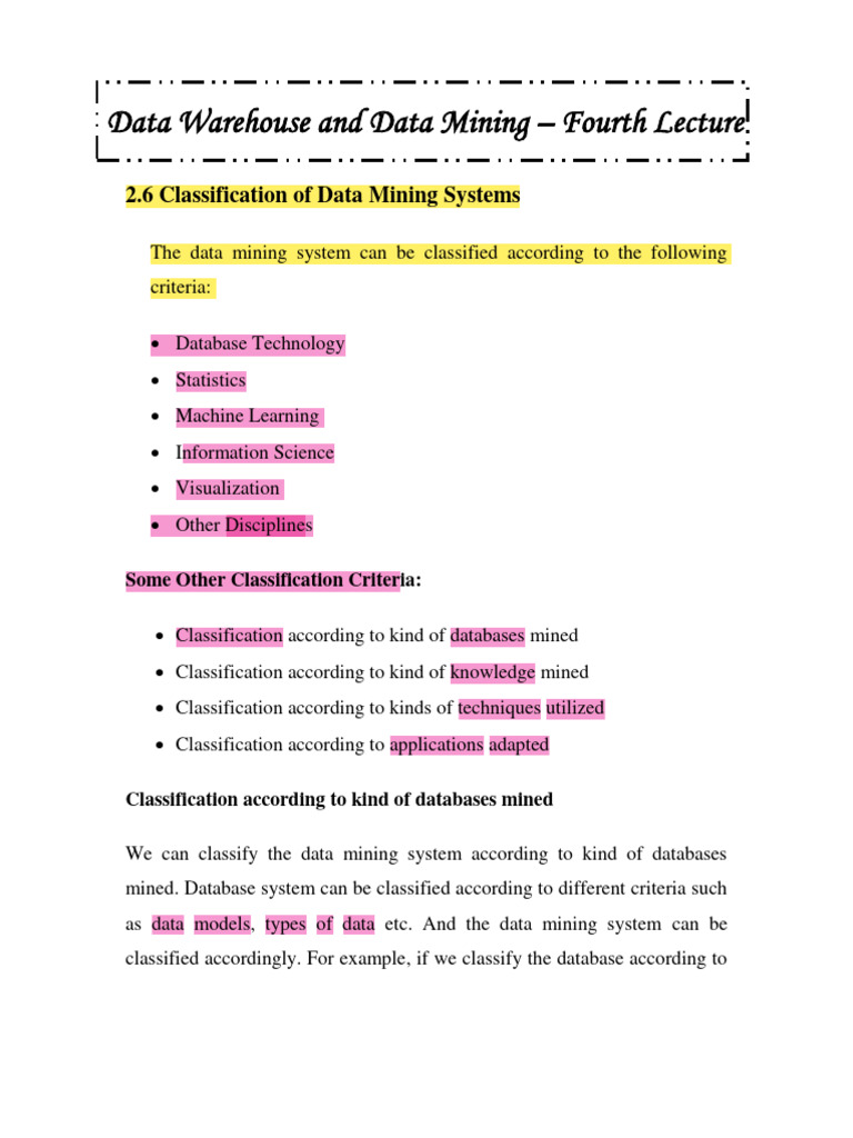 Lecture 4 | PDF | Data Mining | Data