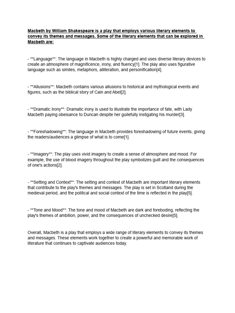 Macbeth Lines of Inquiry For HL Essay | PDF | Macbeth | Poetry